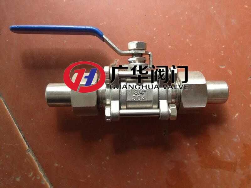 304不锈钢高压活接球阀三片式外螺纹带短管对焊式球阀Q21F-25P/C - 阀批发网