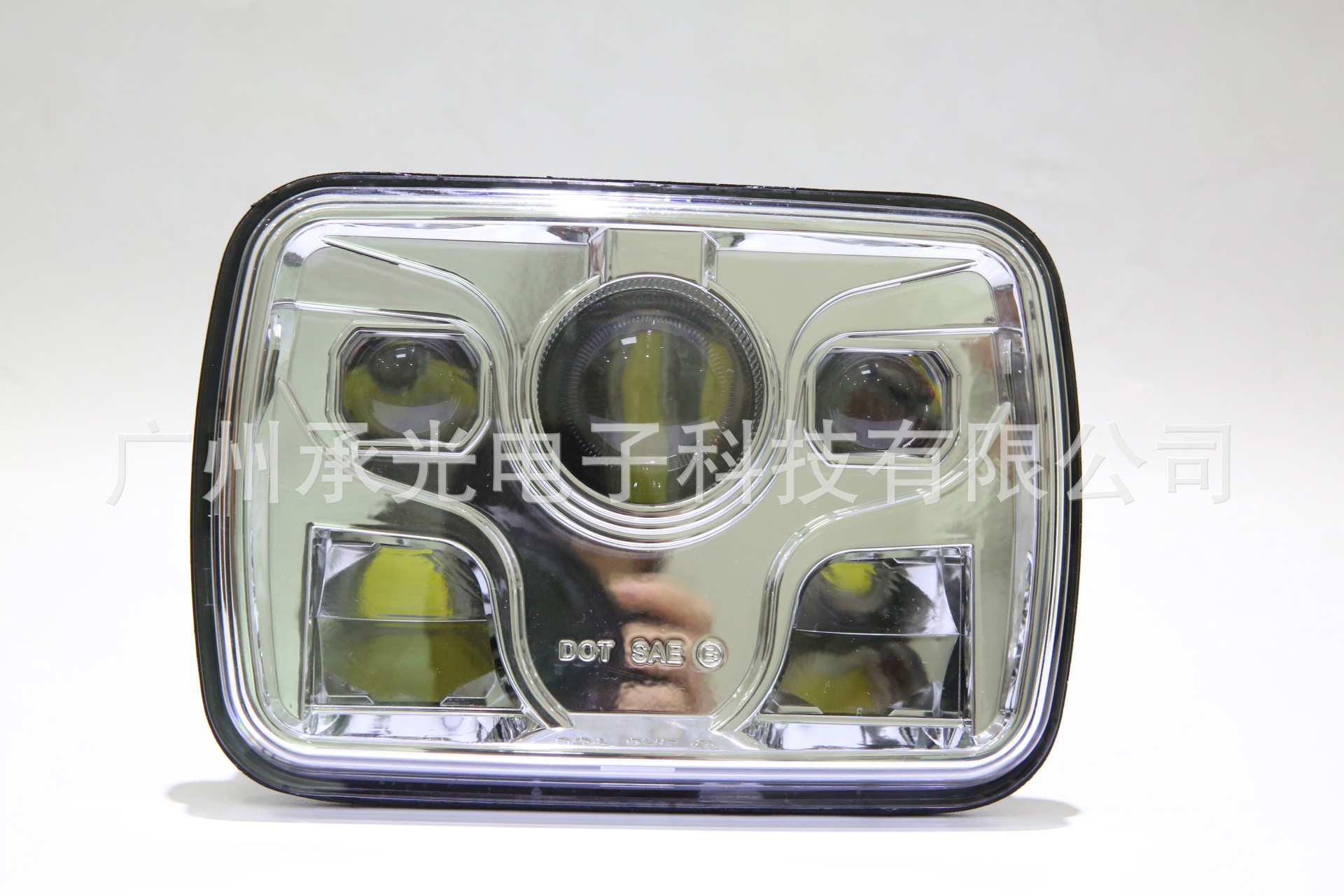 厂家直销 5X7适用吉普前照灯 JEEP大灯 Led方形80W远近光带日行-阿里巴巴