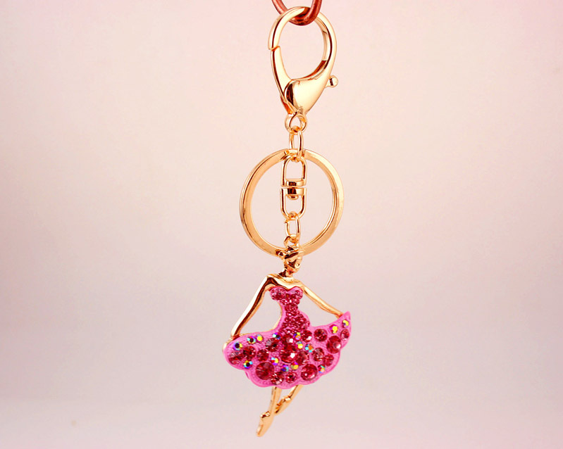 Wholesale kuxi ornament alloy rhinestone ballet girl car key ring women ...