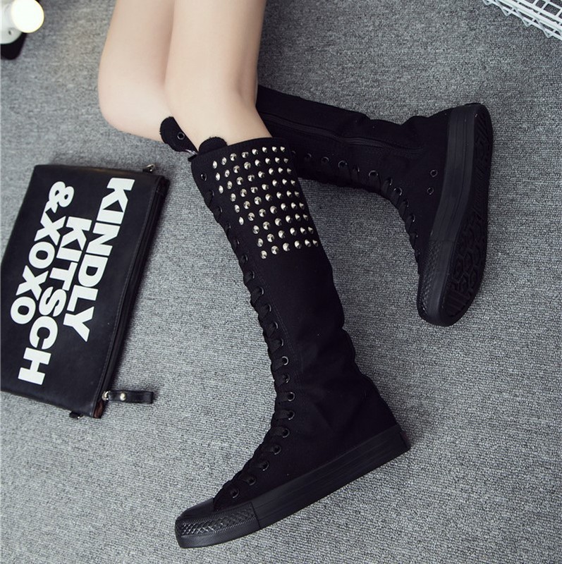 Jazz hiphop Punk Rock Gogo dancers group dance rivet boots for women ...