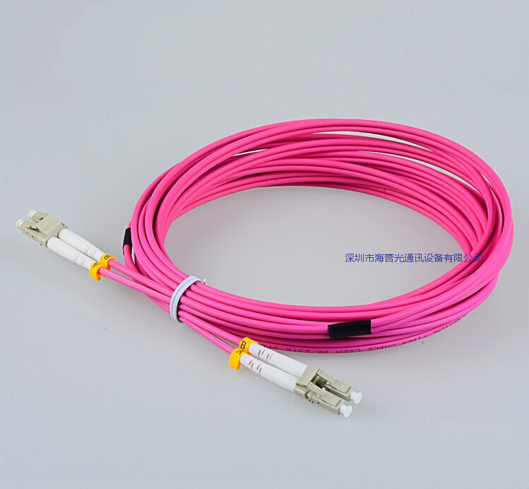 LC-LC SC FC ST多模双芯OM4万兆40G玫红色光纤跳线1米 可定制长度-阿里巴巴