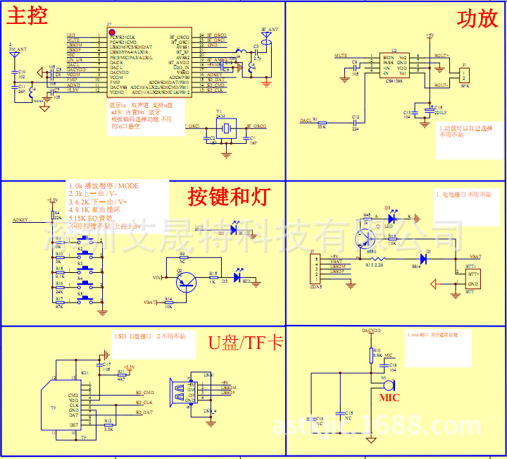 AC6905A立体声插卡解码，蓝牙，FLASH，收音四合一立体声IC芯片-阿里巴巴
