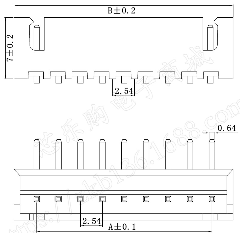 XH-5P XH2.54-5P 5AW 2.54MM 弯针座 插座 白色连接器 接插件端子-阿里巴巴