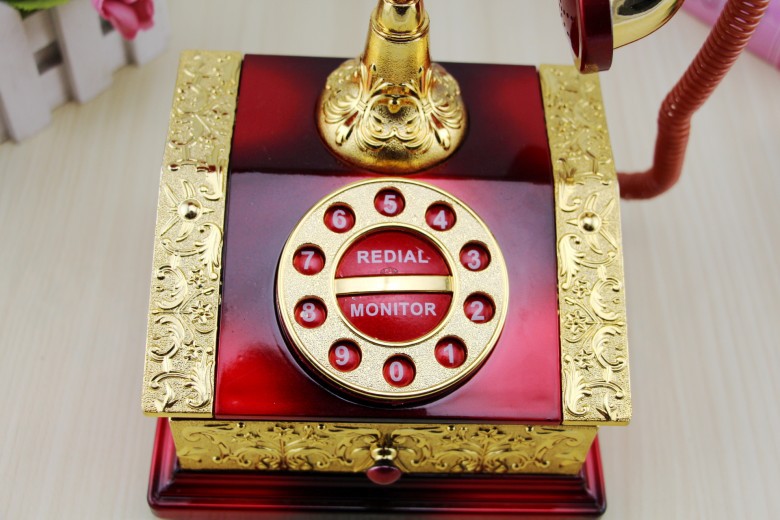 PF068古典转号电话机音乐盒 红色经款创意八音盒情侣礼物-阿里巴巴
