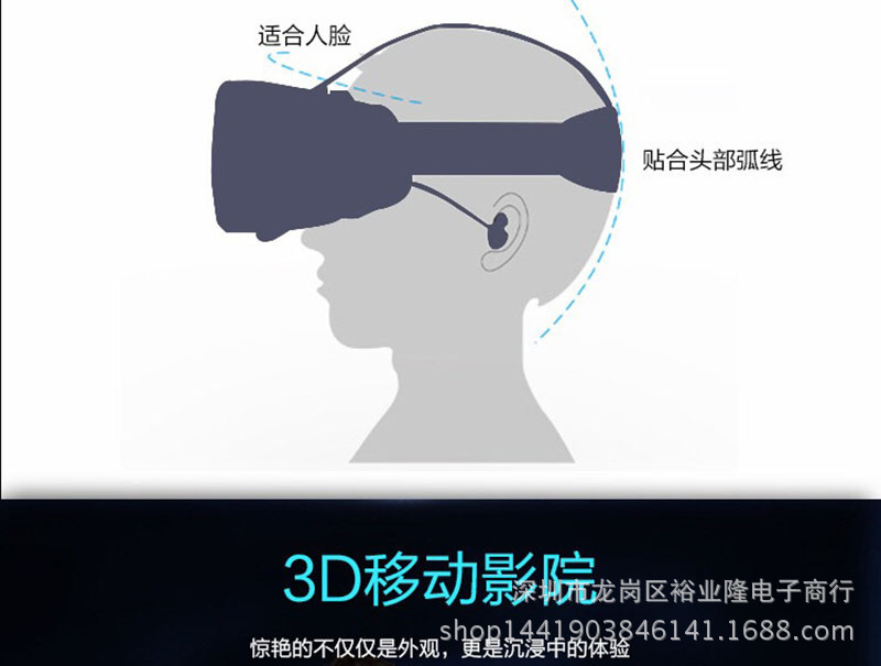 HMD-518 VR一体机 mobile theater 插卡 虚拟现实 智能3D眼镜 - 办公批发网