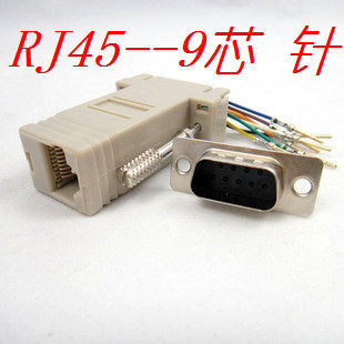 RJ45转9针转接头RJ45转串口 RJ45转RS232 网络接口转串口DB9针1-阿里巴巴