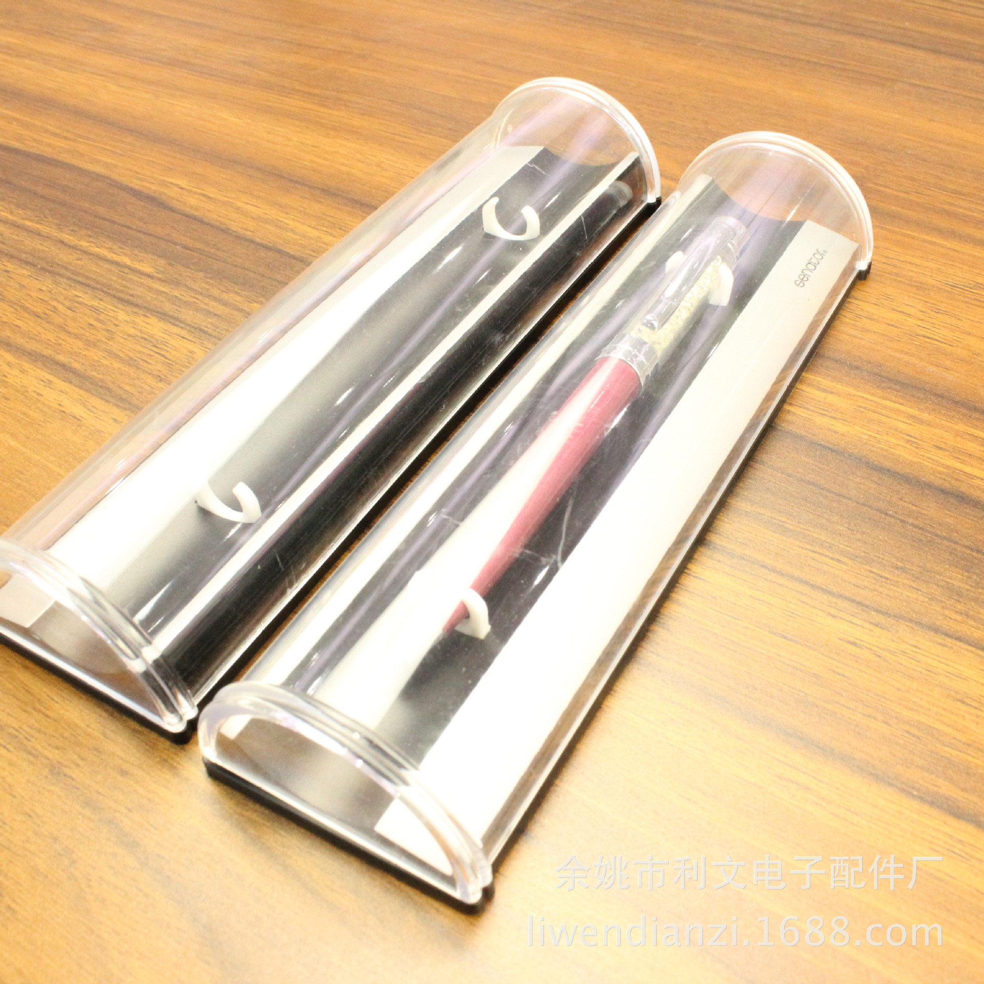 高档高透明金属笔盒 塑料礼品包装盒 半圆天地盖可印刷logo笔盒子-阿里巴巴