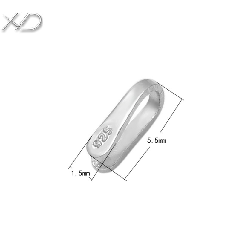 XD S925银链条夹仔 皮绳扣头 项链扣头夹扣批发 DIY项链绳银夹仔-阿里巴巴