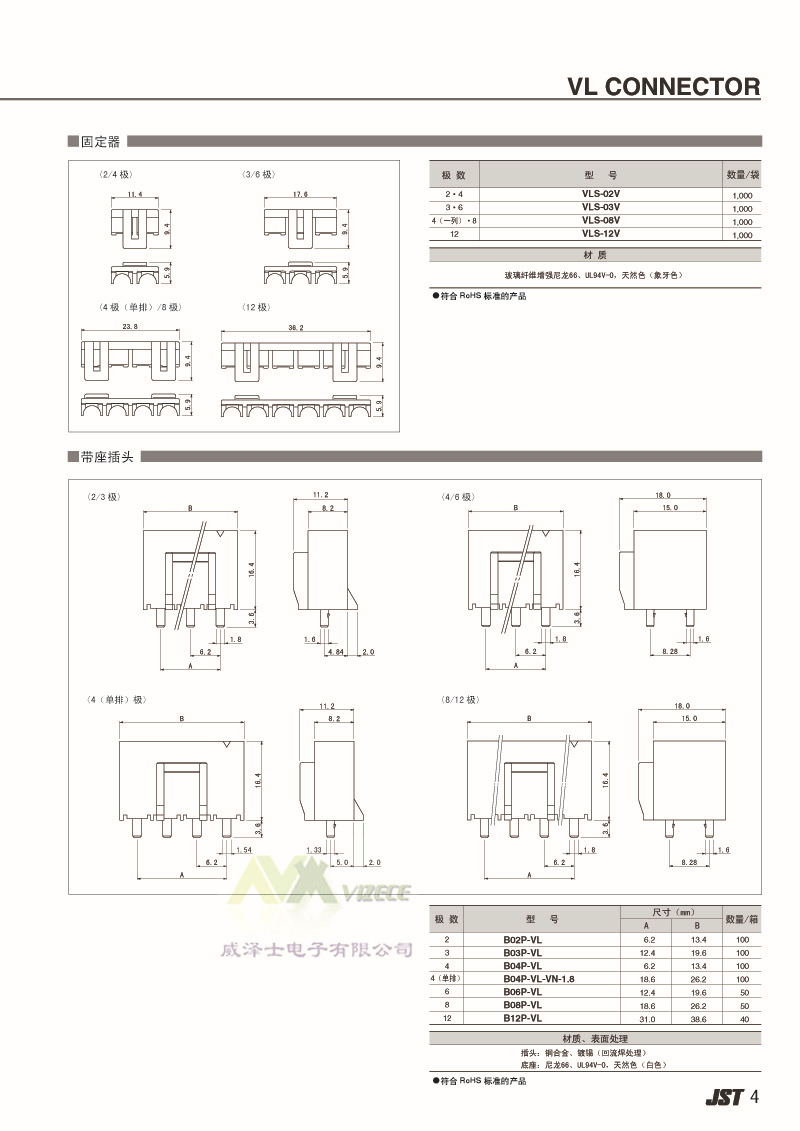 JST原装连接器VLP-02V-1-阿里巴巴