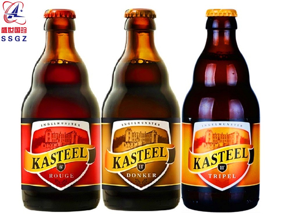 比利时进口纯麦啤酒卡斯特红啤、黑啤、三料啤酒330ml24瓶装 - 酒批发网