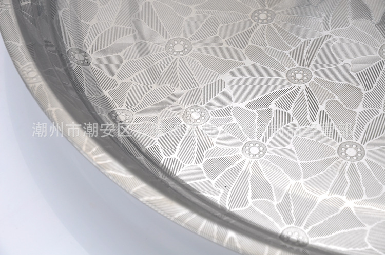 不锈钢圆形花盘 酒店特厚多用盘托盘 40cm 50cm 55cm不锈钢大圆盘 - 机床批发网