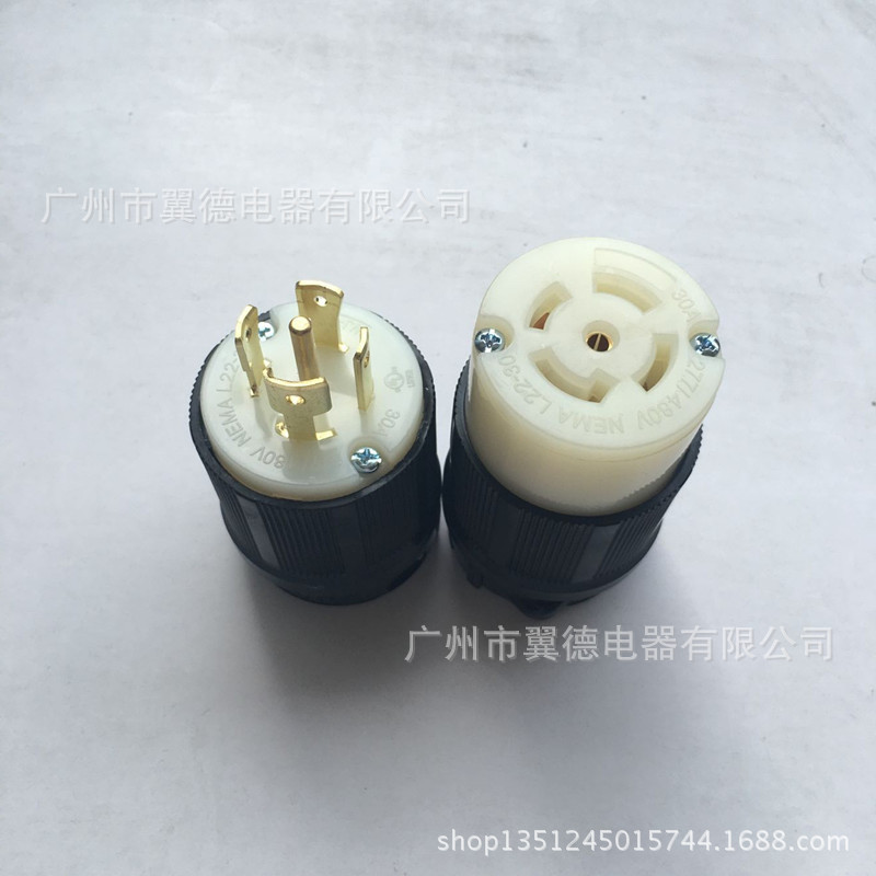 NEMA L22-30C 美国菲律宾防脱落五芯大功率插座 30A 277V/ 480V-阿里巴巴