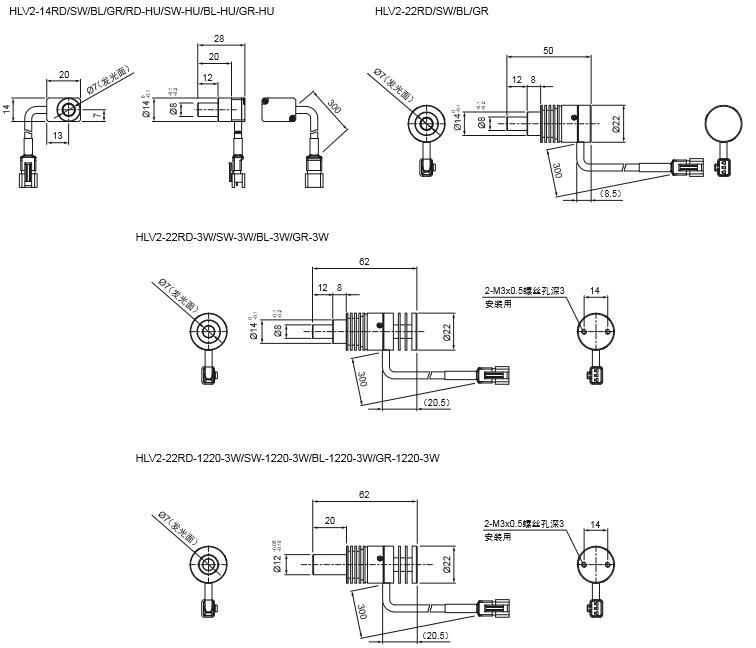 HLV2点光源HLV2-22RD-3W/HLV2-22SW-3W智能-阿里巴巴