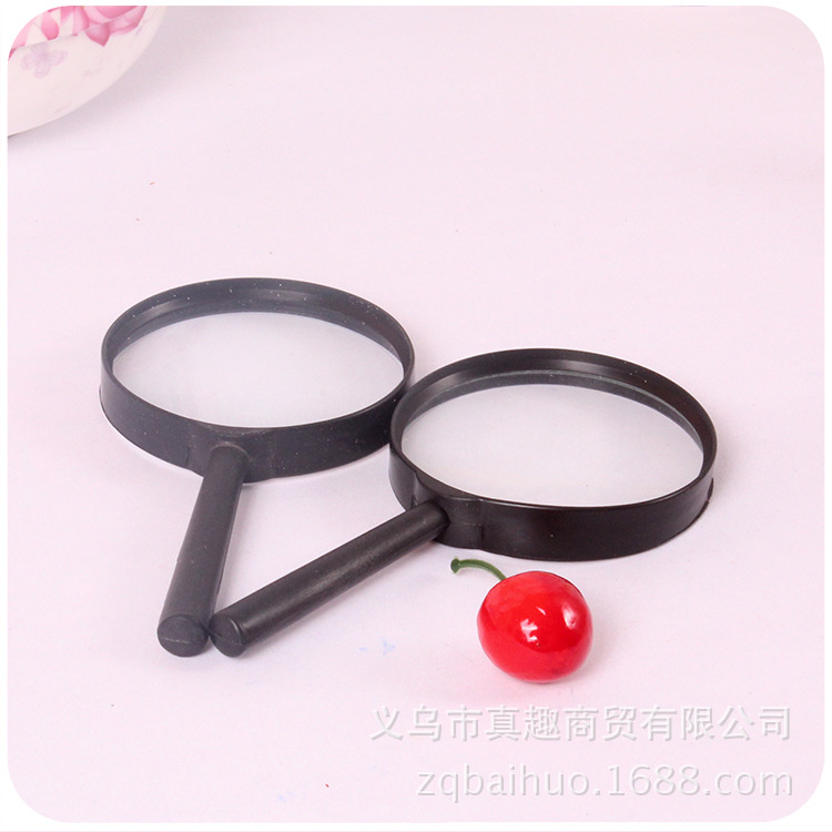 D045 2元店放大镜75 家用学校办公 塑柄 直柄放大镜 阅读放大镜75 - 办公批发网