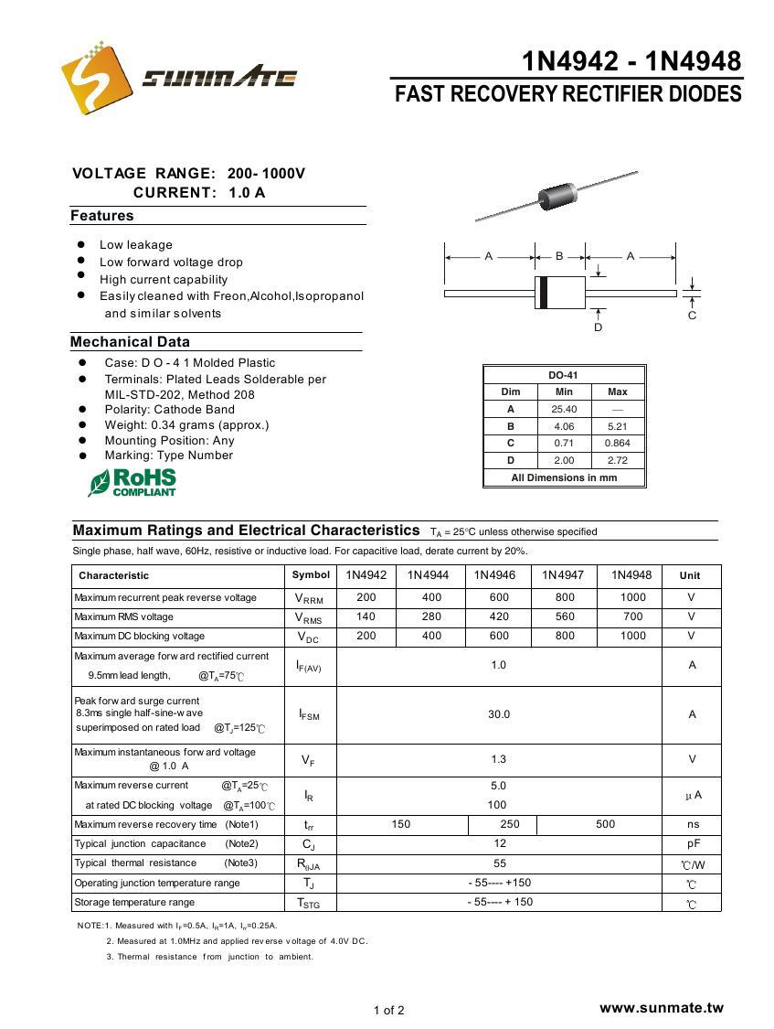 1N4942，1N4944 ，1N4946 ，整流二极管，原装，送样！！！_整流二极管_维库电子市场网