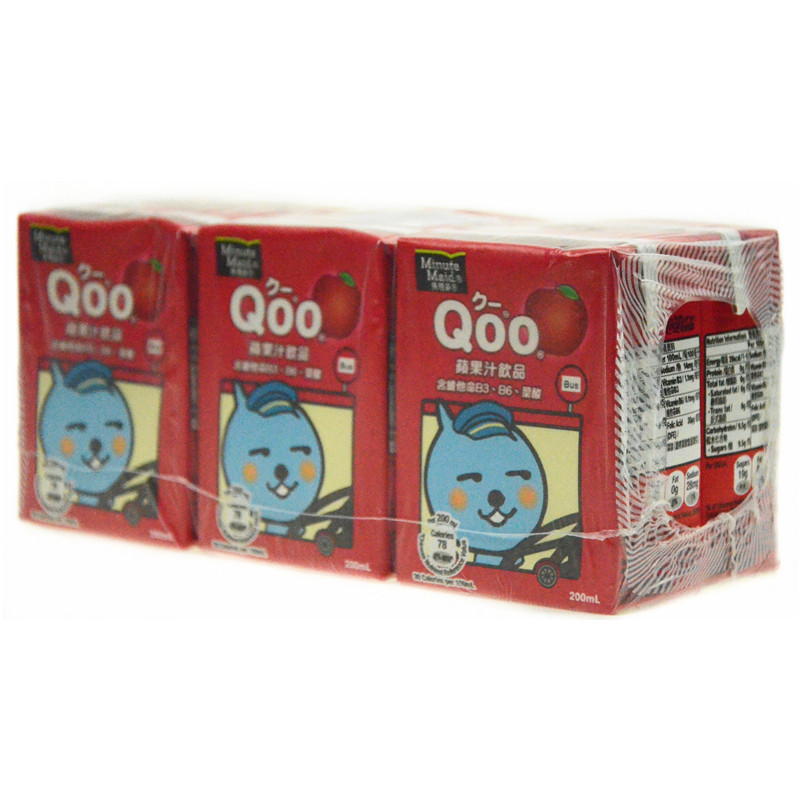 香港进口饮料 美粒果Qoo酷儿少甜果汁黑加仑苹果汁豆奶200ml*24-阿里巴巴