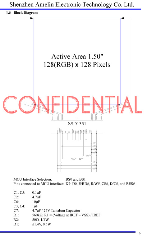 1.5寸OLED 显示屏 128*128 全彩 驱动SSD1351 amoled显示模块 1.5-阿里巴巴
