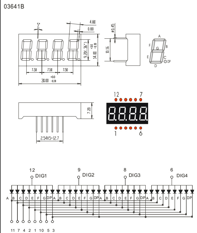 高亮红色0.36英寸4位红色数码管共阳红光共阴 3461AS 3461BS-阿里巴巴