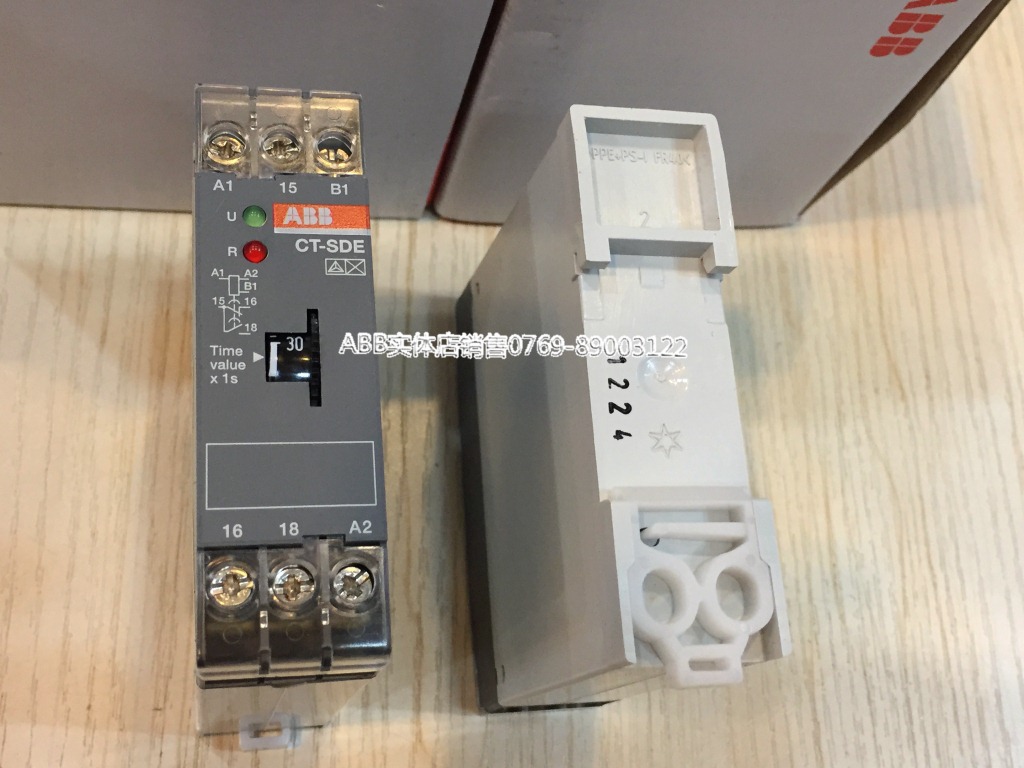 ABB操作CT-VWE, 1 c/o, 0.3-30s, 110-130VAC电子时间继电器低压-阿里巴巴