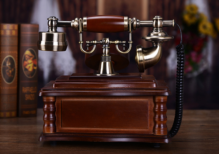 Chinese Solid Wood Antique Telephone European Home Landline Fixed Line ...