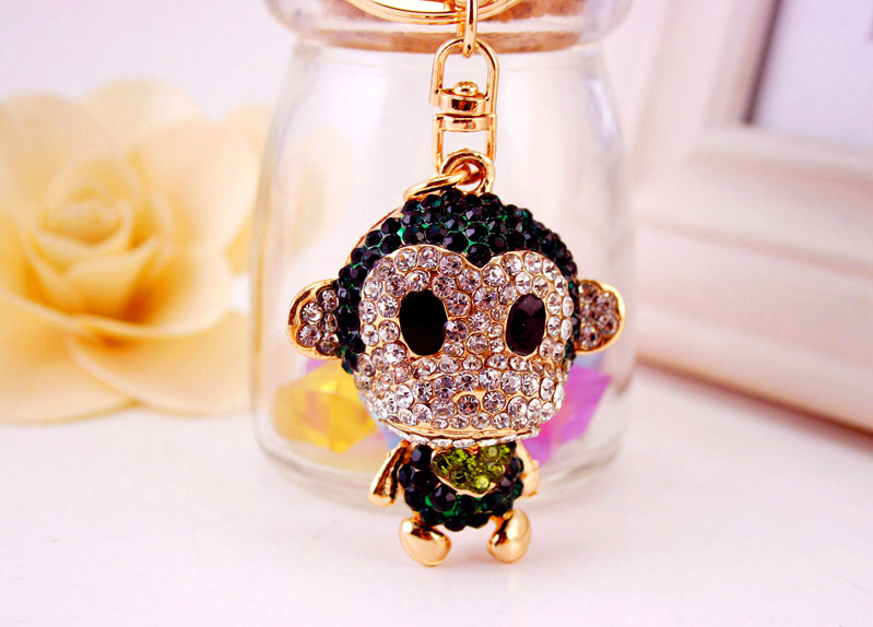 Wholesale creative cute diamond-studded little monkey keychain ...