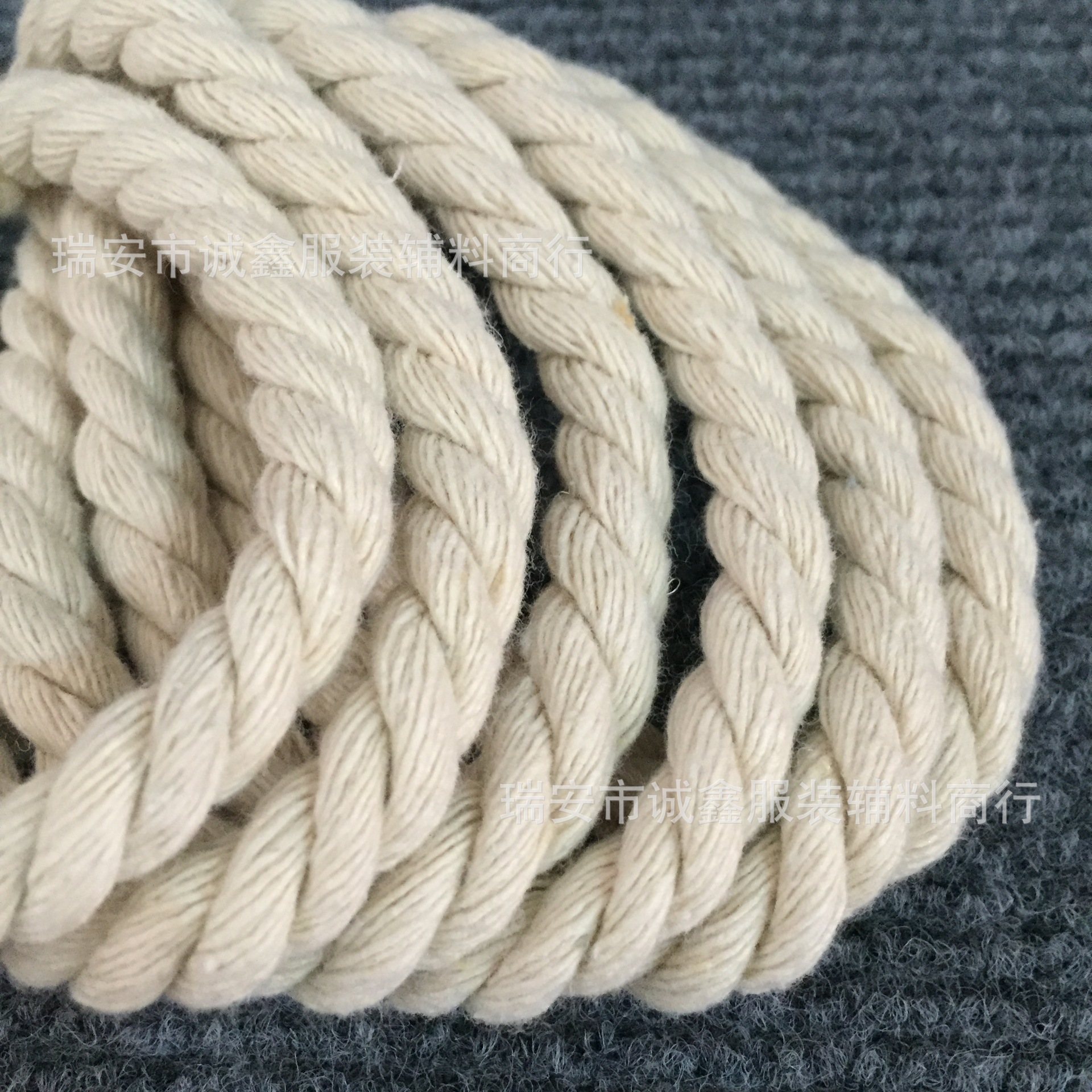 10mm本白色实心圆三股棉绳麻花3股扭绳手工DIY编织棉线绳子-阿里巴巴