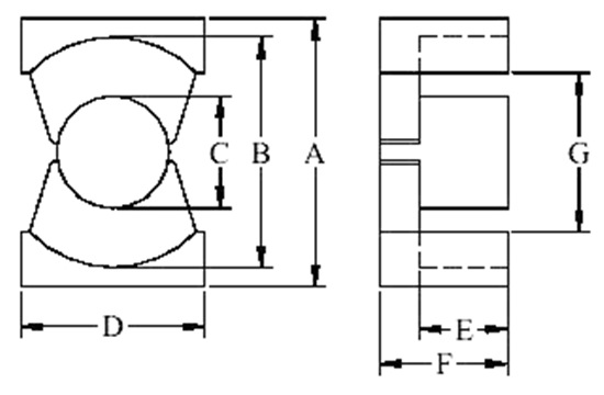 直销PQ3535磁芯 PC40材质 高频变压器磁芯 功率 锰锌磁性材料-阿里巴巴