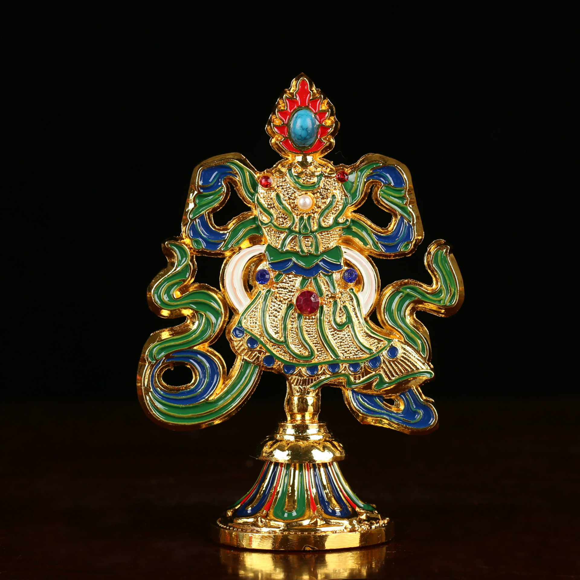 厂家直供藏传佛具 合金彩绘八吉祥 寺院法器供具 吉祥八宝摆件-阿里巴巴