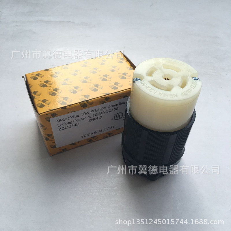 NEMA L22-30C 美国菲律宾防脱落五芯大功率插座 30A 277V/ 480V-阿里巴巴