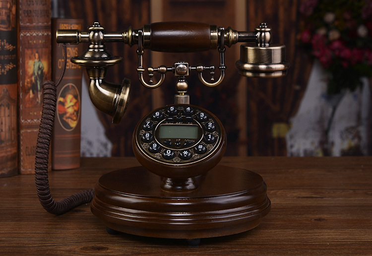 Solid Wood European Antique Telephone Retro Home Fashion Creative ...