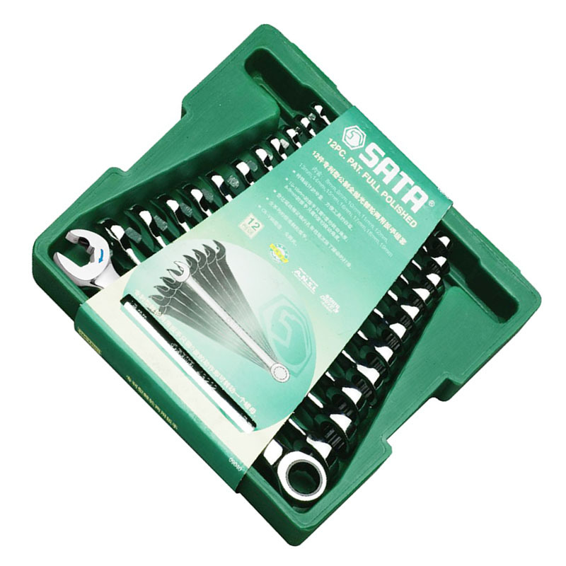 世达（SATA）12件全抛光两用快扳组套 09040-阿里巴巴