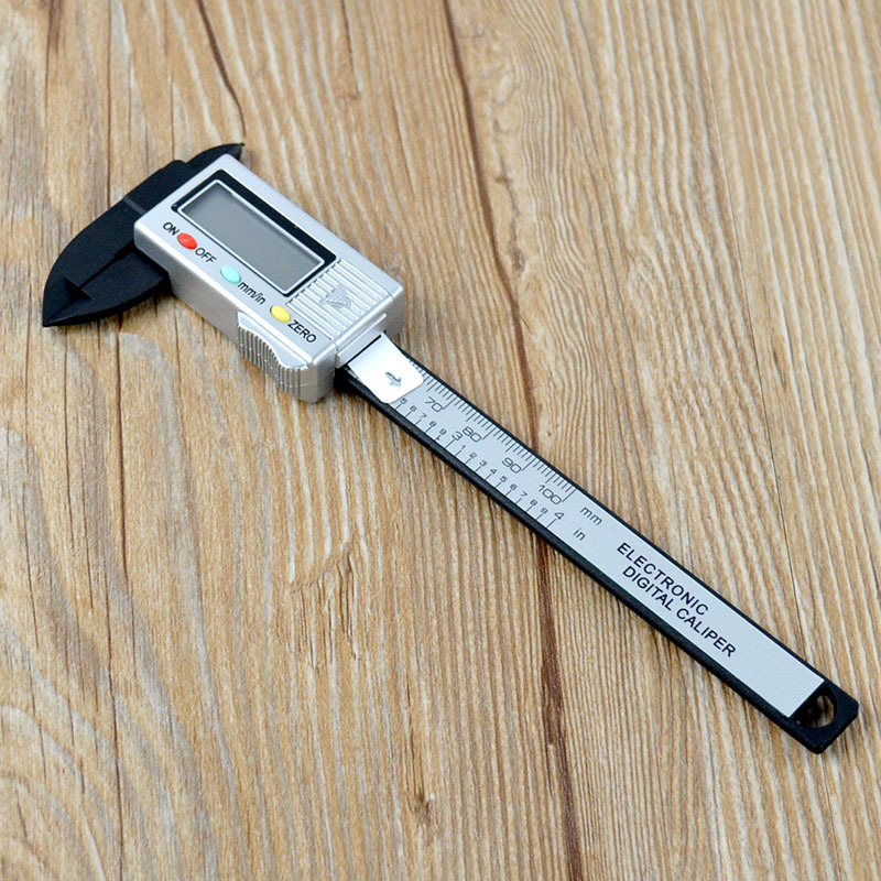 热销10厘米尺子 塑料碳纤维电子数显游标卡尺 公英制带深度100mm-阿里巴巴