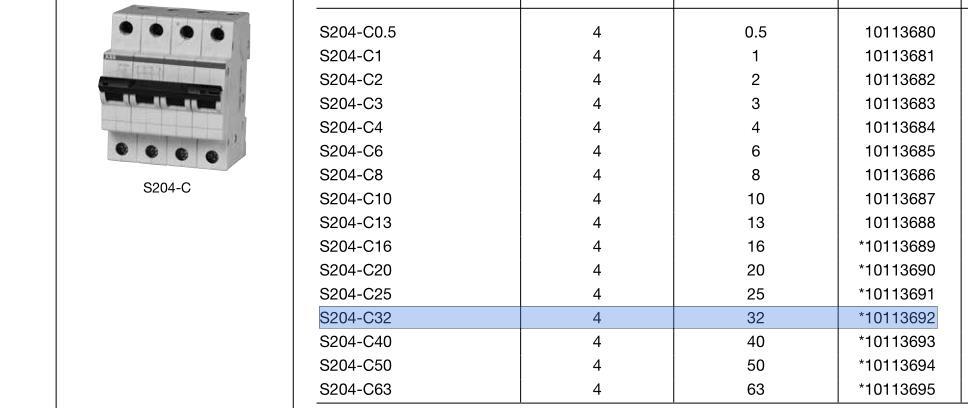 ABB小型断路器S204-C32 4P C32A 空气开关ABB代理 原装现货[品牌 价格 图片 报价]-易卖工控网