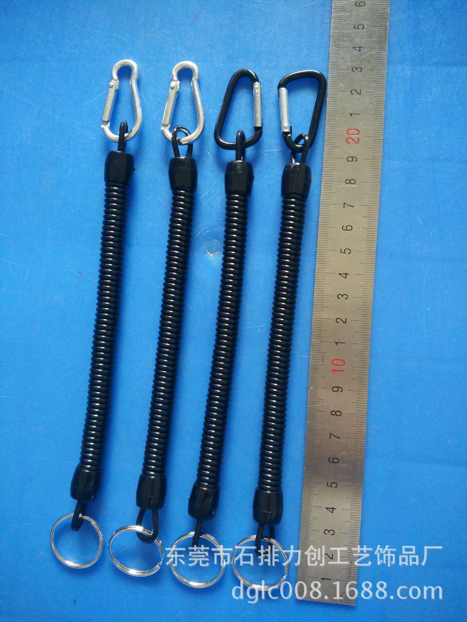 供应塑料弹簧绳 PU弹簧绳 收缩弹簧钥匙链 渔具失手绳款式可订制-阿里巴巴