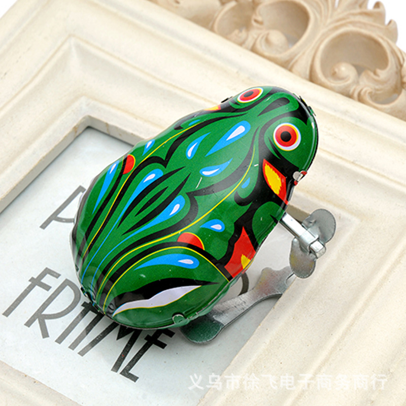 铁皮青蛙 怀旧发条玩具宝宝 上链铁皮青蛙 经典地摊玩具批发-阿里巴巴