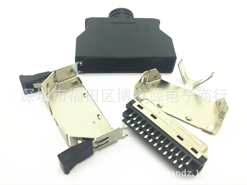 SCSI14PIN插头14P公头焊线式SCSI-14针连接器14芯伺服器接头卡扣-阿里巴巴