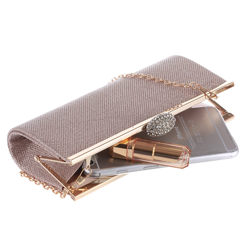 Wholesale silver black champagne pu leather solid color square evening ...