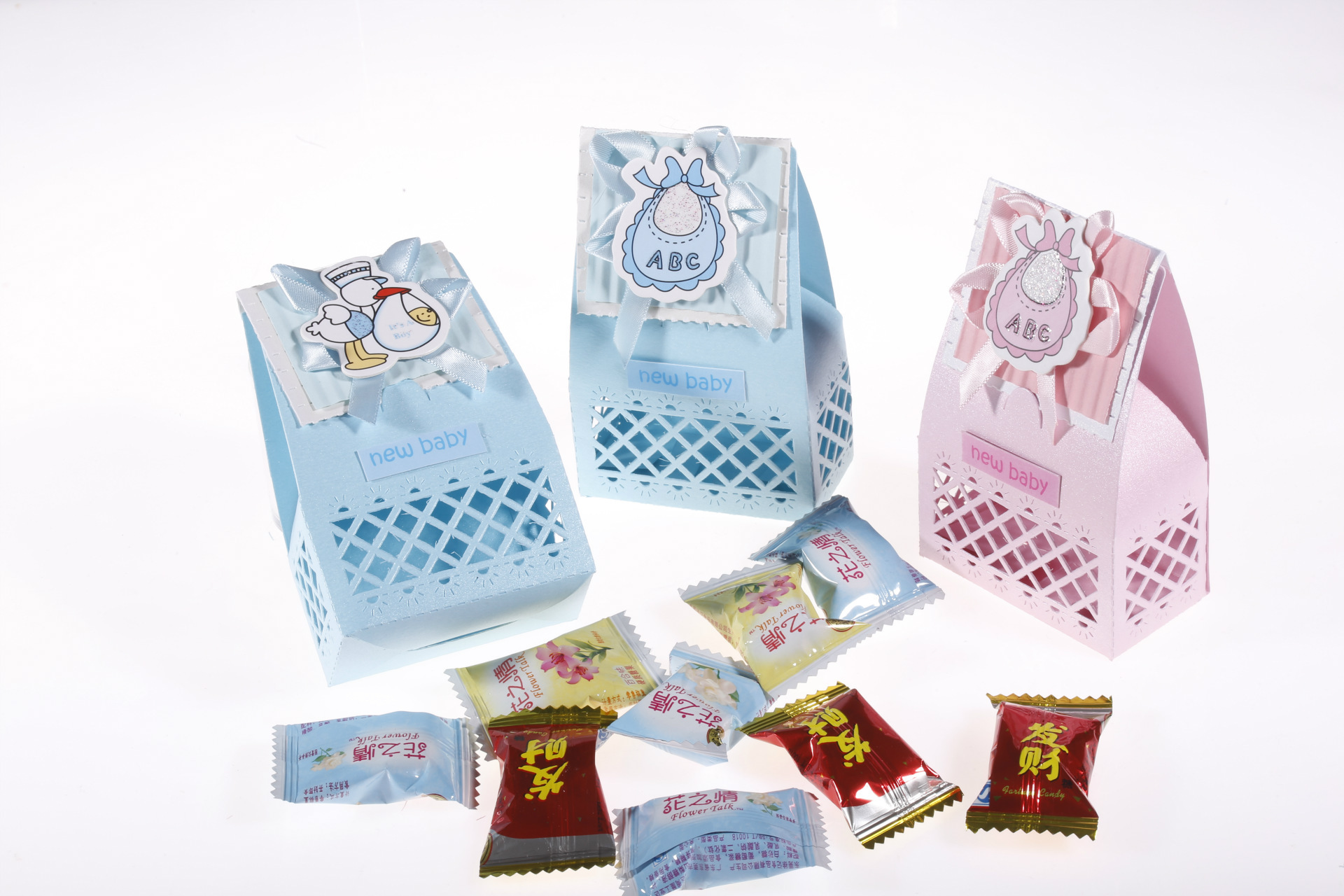 JS Favors Gifts Shop: pink blue paper Chocolate candy boxes girl boy ...
