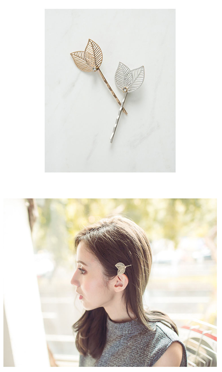 Wholesale korean simple hollow metal double tree leaf hairpin ...