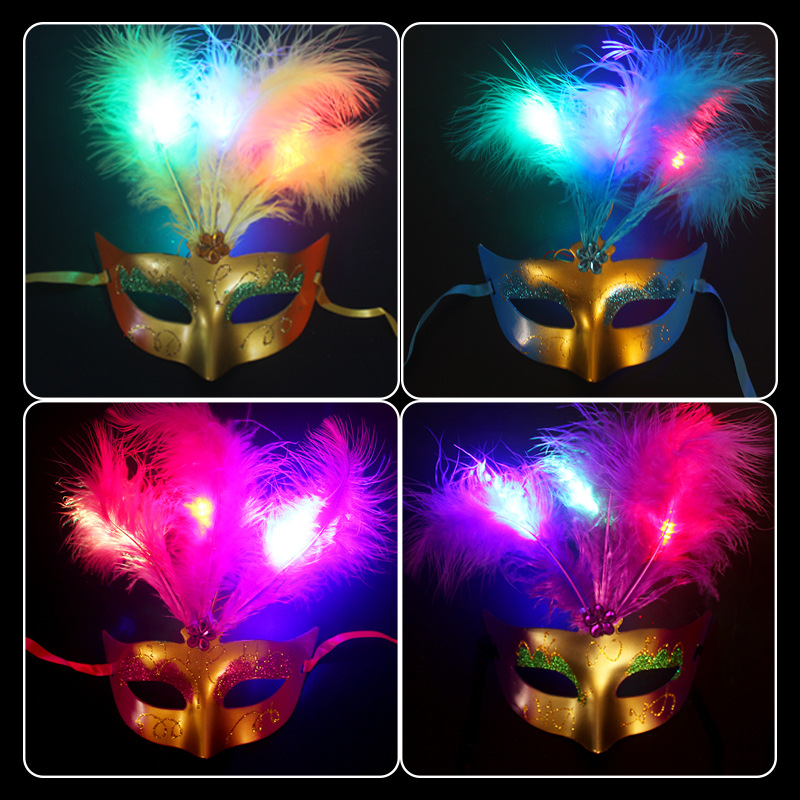LED Party Mask Glowing Masquerade,C (end 1/24/2026 12:00 AM)