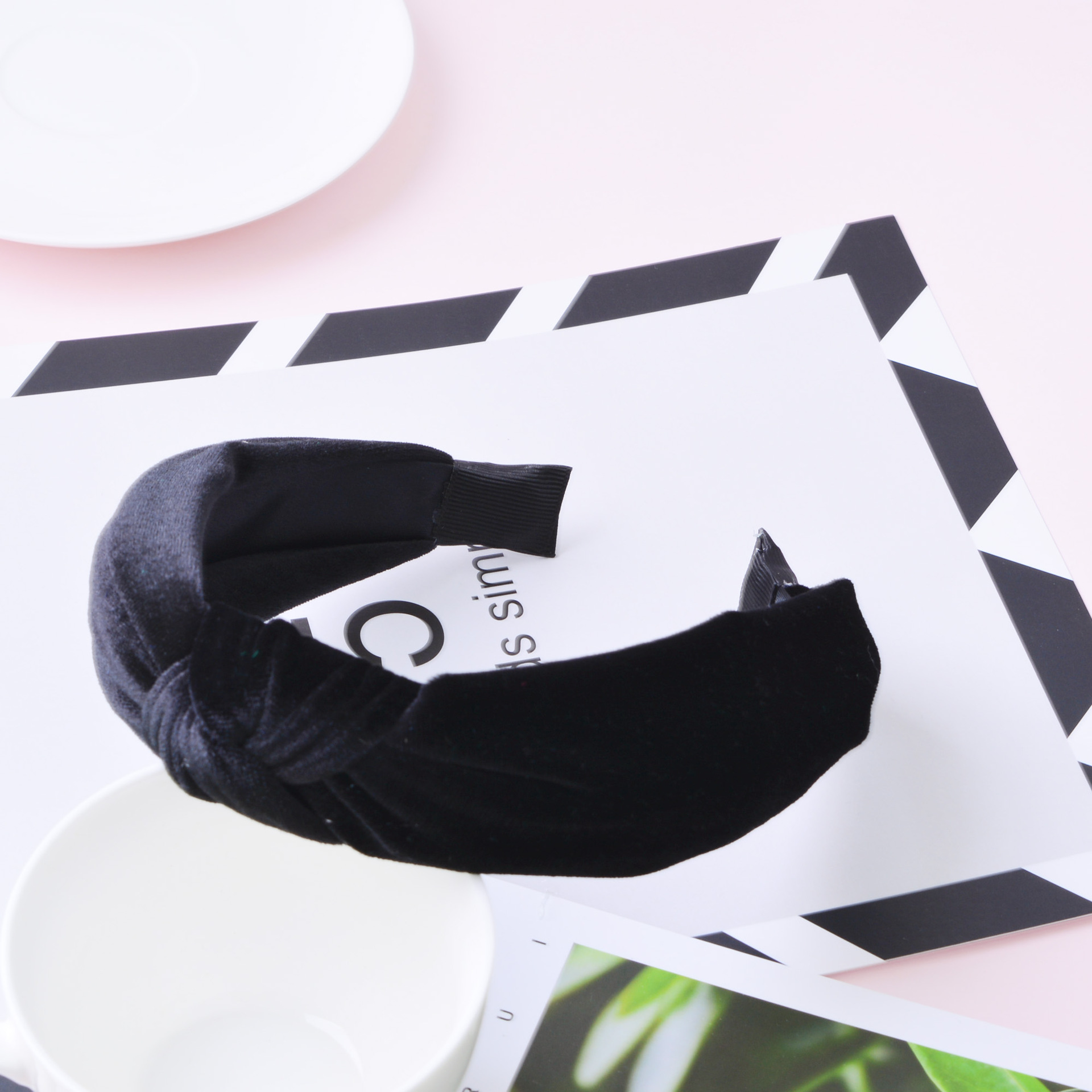 Wholesale pure color fabric gold velvet hair band - Nihaojewelry