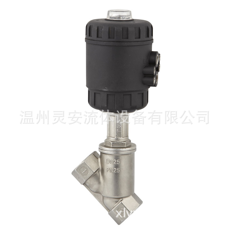 DN40塑料头气动螺纹角座阀 角阀丝口 不锈钢丝扣角座阀 气动角阀-阿里巴巴