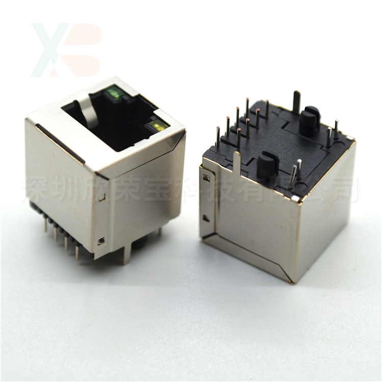 RJ45网络插座5224带灯8P8C全包网络插座网线接口立式直插接插座-阿里巴巴