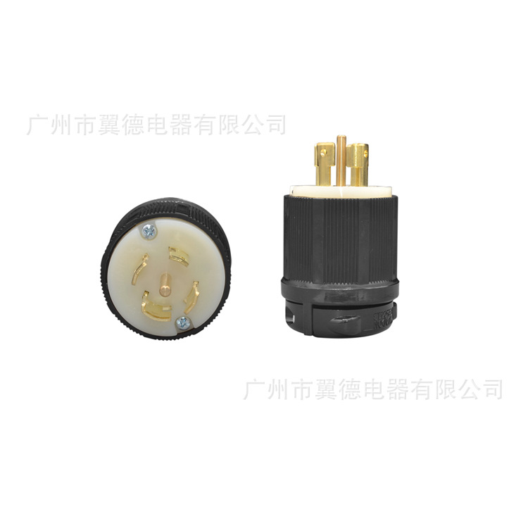 NEMA L22-30P美规大功率工业插头 30A 480V美标五极组装电源插头-阿里巴巴