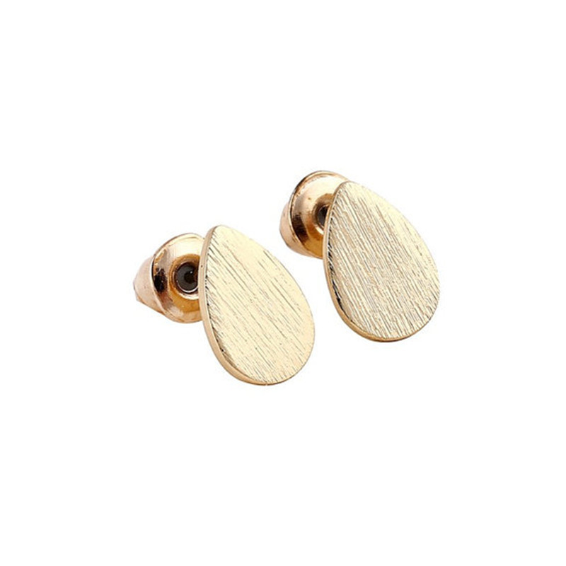Simple Water Drop Ear Studs Hand Brushed Earrings Wholesale NHCU189020