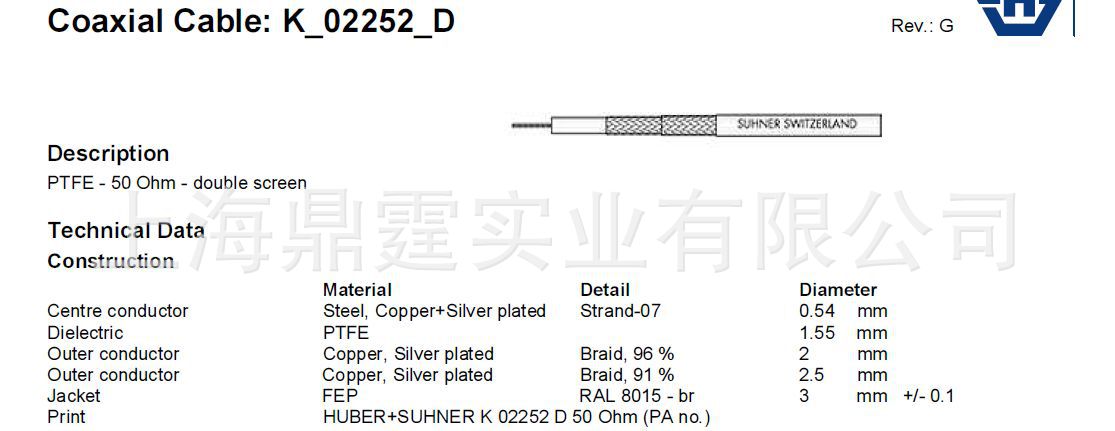 HUBER+SUHNER_K_02252_D 22510218 灏讯测试电缆-阿里巴巴