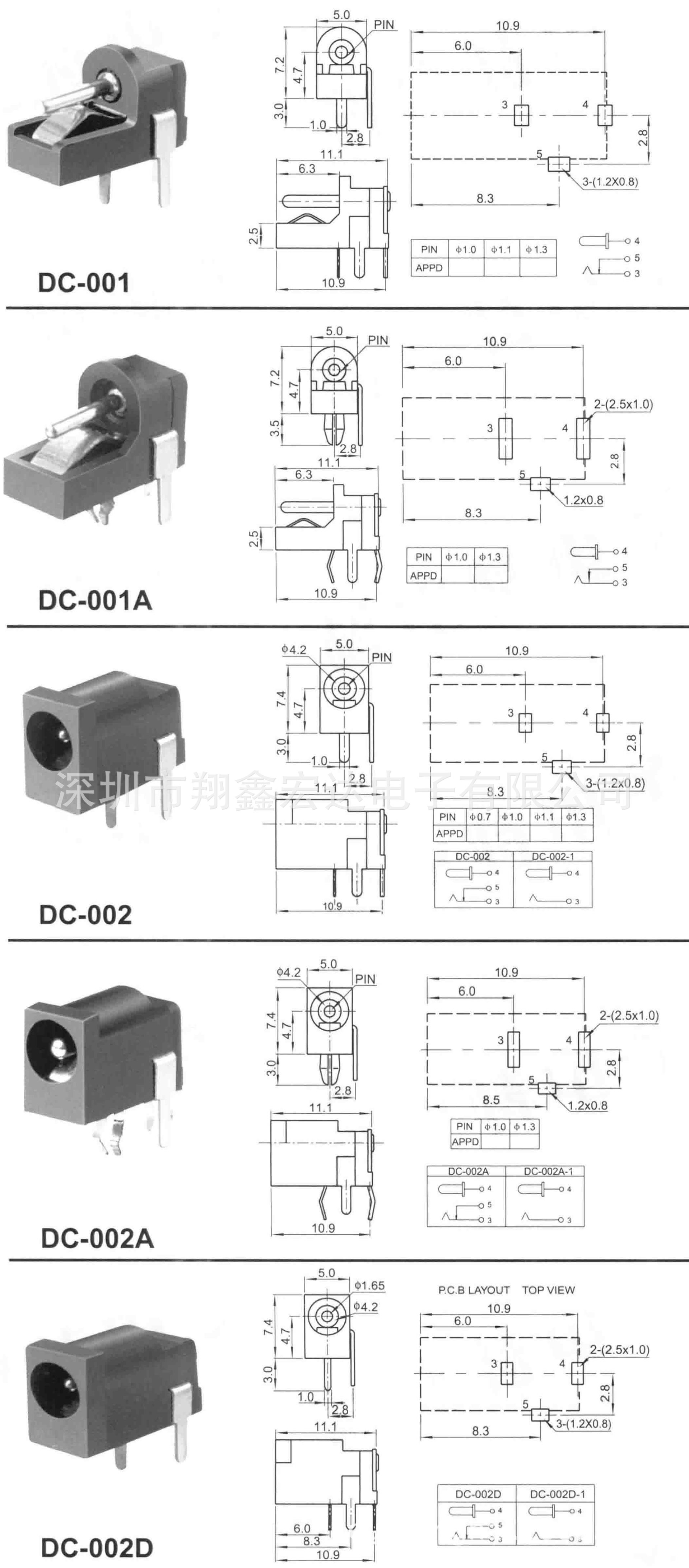 DC-027 5521/5525大电流低压交流直流充电电源插口插孔插头插座-阿里巴巴