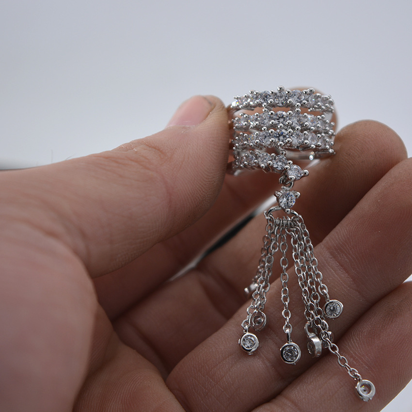 Womens Drop Shaped Rhinestone Alloy Rings NHNT140093