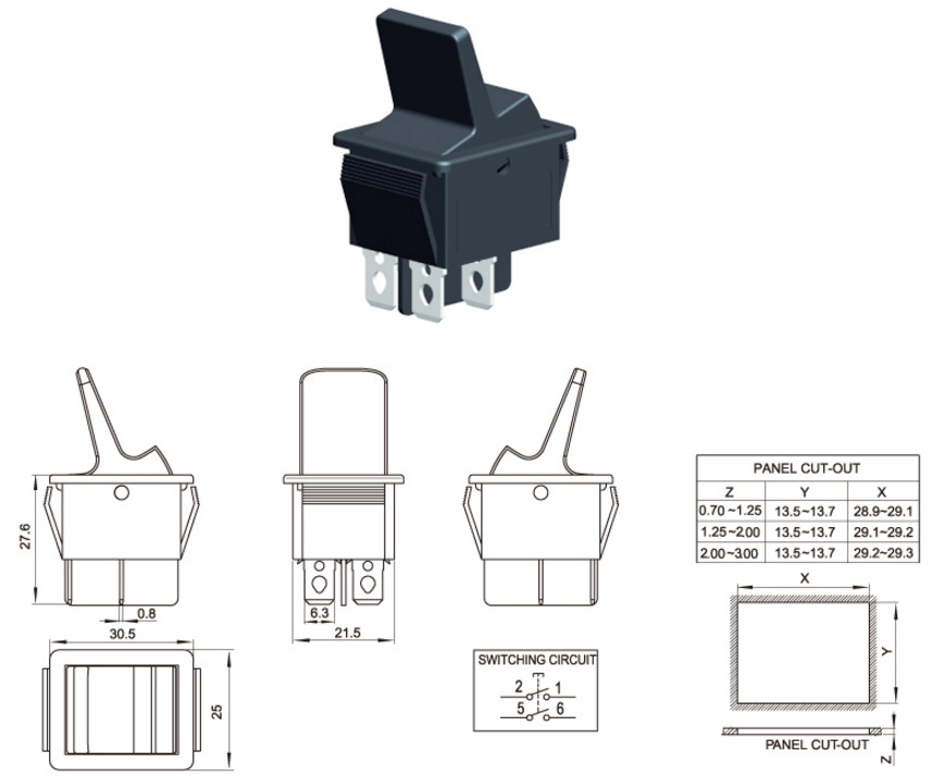 供应冰沙机 搅拌机 破壁机用RS606B船型开关 跷板开关(带点动)-阿里巴巴