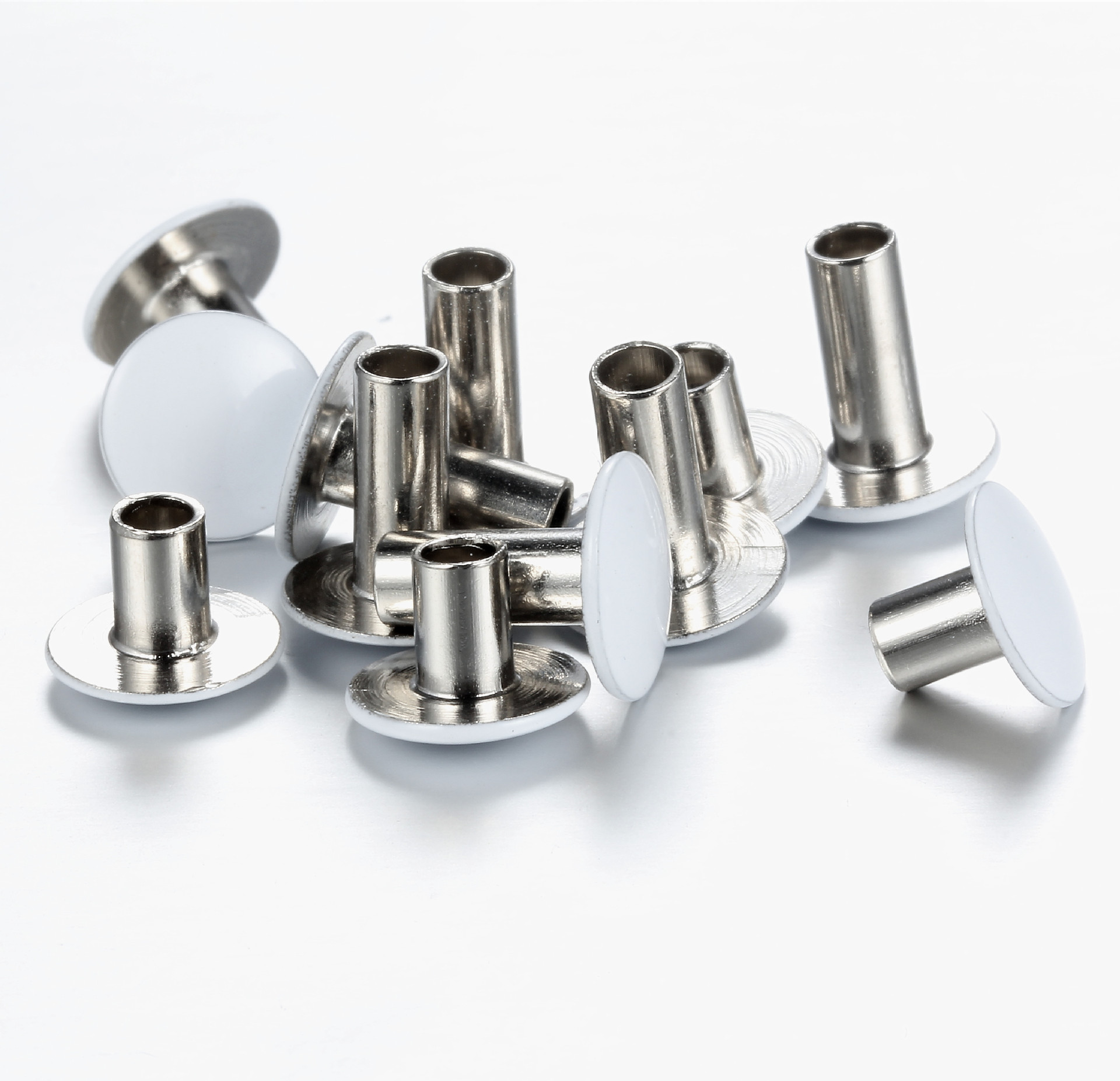 304不锈钢铆钉圆头半空心铆钉平头空心铆钉箱包铆钉白色烤漆-阿里巴巴